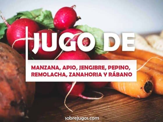 Jugo De Remolacha, Zanahoria, Apio, Pepino, Manzana, Rábano Y Jengibre